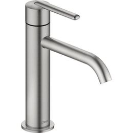 Duravit Balcoon Waschtischarmatur M BA1023002070 FreshStart und MinusFlow, Ausladung 138mm, ohne Zugstangen-Ablaufgarnitur, Edelstahl geb&uuml;rstet
