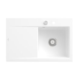 Villeroy & Boch Villeroy und Boch Subway Style 45 Einbausp&uuml;le 334702RW rechts, mit Ablaufgarnitur, Excenterbet&auml;tigung, stone white CeramicPlus, 78 x 51 cm