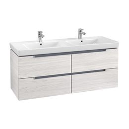Villeroy & Boch Villeroy & Boch Subway 2.0 Waschtischunterschrank A69900E8, 128,7x52x44,9cm, white Wood, Griff matt