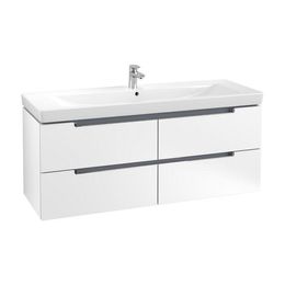 Villeroy & Boch Villeroy&Boch Subway 2.0 XL Waschtischunterschrank A69810MS,128,7x52x44,9cm,Wei&szlig; Matt,Griff chrom