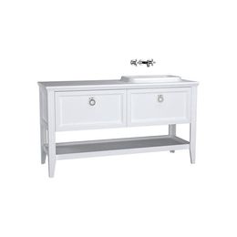 Vitra Valarte Einbauwaschtisch-M&ouml;bel-Set 62207 118 x 52 x 87,5 cm, rechts, 2 Vollausz&uuml;ge, Korpus wei&szlig; matt/Waschtisch wei&szlig; hochglanz