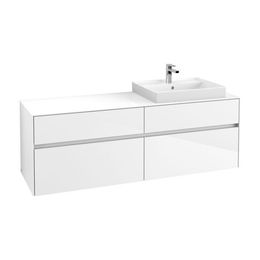 Villeroy & Boch Villeroy & Boch Collaro Waschtischunterschrank C02300DH 160x54,8x50cm, Waschtisch rechts, Glossy White