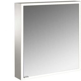 Emco prime Aufputz-Lichtspiegelschrank 949706260 600x700mm, 1 T&uuml;r, Anschlag rechts, aluminium/spiegel