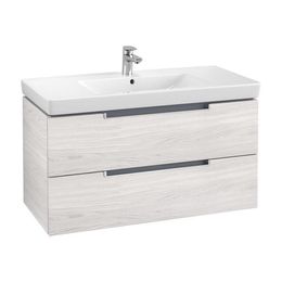Villeroy & Boch Villeroy & Boch Subway 2.0 Waschtischunterschrank A69700E8,98,7x52x44,9cm,White Wood,Griff silber
