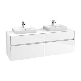 Villeroy & Boch Villeroy & Boch Collaro Waschtischunterschrank C02100DH 160x54,8x50cm, f&uuml;r 2 Waschtische, Glossy White