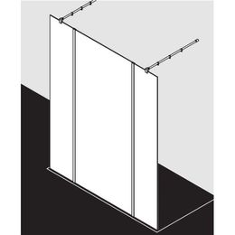 Kermi Xb Glasanlage XBFW112020VPK 120x200cm, silber hochglanz, ESG klar Clean, 90Grad Stabilisierung