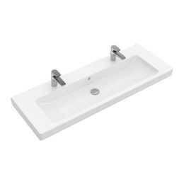 Villeroy & Boch Villeroy & Boch Waschtisch Subway 2.0 7176D2R1 130 x 47 cm, weiss Ceramicplus, 2 Hahnl&ouml;cher