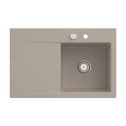 Villeroy & Boch Villeroy und Boch Subway Style 45 Einbausp&uuml;le 334702AM rechts, mit Ablaufgarnitur, Excenterbet&auml;tigung, almond CeramicPlus, 78 x 51 cm