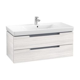 Villeroy & Boch Villeroy & Boch Subway 2.0 Waschtischunterschrank A69010E8, 98,7x42x44,9cm, Griff chrom, white wood