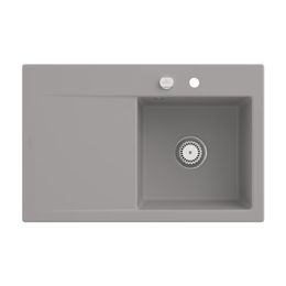 Villeroy & Boch Villeroy und Boch Subway Style 45 Einbausp&uuml;le 334702KD rechts, mit Ablaufgarnitur, Excenterbet&auml;tigung, fossil CeramicPlus, 78 x 51 cm