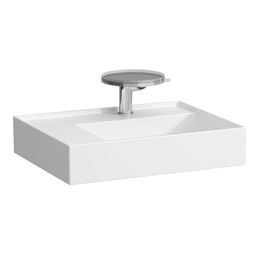 Laufen Kartell Waschtisch 8103350001581, 60x46cm, wei&szlig;, Ablage links, 3 Hahnl&ouml;cher, Saphirkeramik