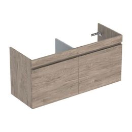 Geberit Renova Plan Doppel-Waschtischunterschrank 501912JR1 122,6x60,6x44, 6cm, 2 Schubladen, nussbaum, Folie strukturiert