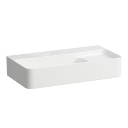 Laufen Val Aufsatzwaschtisch H8172857571091 mit &Uuml;berlauf, ohne Hahnloch, wei&szlig; matt, 60x31cm, Unterseite geschliffen