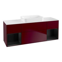 Villeroy & Boch Villeroy und Boch Finion Waschtischunterschrank G741PDHB 160x60,3x50,1cm, Regale Black matt lacquer, Peony Matt