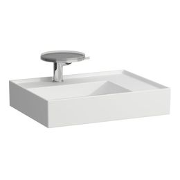 Laufen Kartell Waschtisch 8103347571111, 60x46 cm, wei&szlig; matt, Ablage rechts, 1 Hahnl., Saphirkeramik