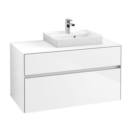 Villeroy & Boch Villeroy & Boch Collaro Waschtischunterschrank C01500DH 100x54,8x50cm, Waschtisch rechts, Glossy White