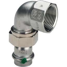 Viega Sanpress Inox Winkelverschraubung 437343 28mmxRp 1, 90Grad, Stahl nichtrostend, flachdichtend, SC-Contur