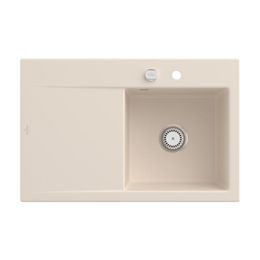 Villeroy & Boch Villeroy und Boch Subway Style 45 Einbausp&uuml;le 334702FU rechts, mit Ablaufgarnitur, Excenterbet&auml;tigung, ivory CeramicPlus, 78 x 51 cm