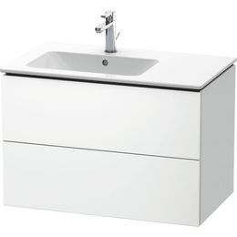 Duravit L-Cube Waschtisch-Unterschrank LC629101818 82x48,1x55cm, 2 Schubk&auml;sten, Becken links, wei&szlig; matt