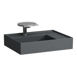 Laufen Kartell Waschtisch H8103347581111 60x46cm, Ablage rechts, ohne &Uuml;berlauf, 1 Hahnloch, graphit matt