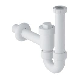 Geberit Rohrbogengeruchsverschluss 152860111 G1 1/2 x 40 mm, absperrbar, mit R&uuml;ckflussverhinderung, Abgang horizontal, wei&szlig;