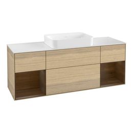 Villeroy & Boch Villeroy und Boch Finion Waschtischunterschrank G741GNPC 160x60,3x50,1cm, Regale Walnut veneer, Oak Veneer