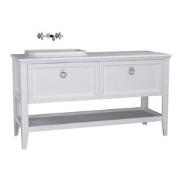 Vitra Valarte Einbauwaschtisch-M&ouml;bel-Set 62204 118 x 52 x 87,5 cm, links, 2 Vollausz&uuml;ge, Korpus wei&szlig; matt/Waschtisch wei&szlig; hochglanz