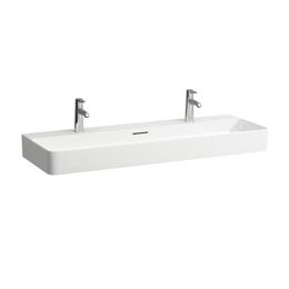 Laufen VAL Waschtisch 8102890001071, 120x42cm, 2 Hahnl&ouml;cher, mit &Uuml;berlauf, Saphirkeramik