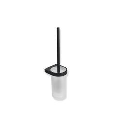 HEWI System 800 Toilettenb&uuml;rstengarnitur 800.20.10265DC 105x420x120mm, Kristallglas satiniert, schwarz tiefmatt