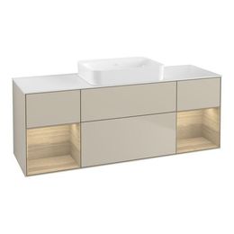 Villeroy & Boch Villeroy und Boch Finion Waschtischunterschrank G741PCHH 160x60,3x50,1cm, Regale Oak Veneer, Sand Matt Lacquer
