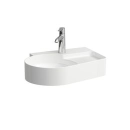 Laufen Val Aufsatzwaschtisch H8162880001561 53x40cm, wandmontiert, Unterseite geschliffen, ohne &Uuml;berlauf, mit 1 Hahnloch, wei&szlig;
