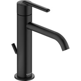Duravit Balcoon Waschtischarmatur M BA1023001046 FreshStart und MinusFlow, Ausladung 138mm, mit Zugstangen-Ablaufgarnitur, schwarz matt