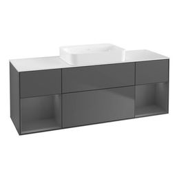 Villeroy & Boch Villeroy und Boch Finion Waschtischunterschrank G741GKGK 160x60,3x50,1cm, Regale Anthracite matt lacquer, Anthracite matt