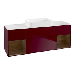 Villeroy & Boch Villeroy und Boch Finion Waschtischunterschrank G741GNHB 160x60,3x50,1cm, Regale Walnut veneer, Peony Matt