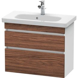 Duravit DuraStyle Waschtisch-Unterschrank DS649902118 73 x 36,8 cm, nussbaum dunkel/wei&szlig; matt, 2 Schubk&auml;sten, wandh&auml;ngend