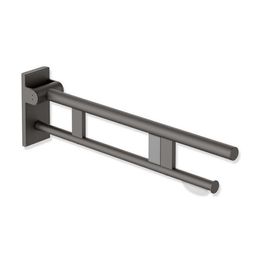 HEWI System 900 Mobiler St&uuml;tzklappgriff 900.50.41460SC Ausladung 700 mm, Edelstahl pulverbeschichtet dunkelgrau perlglimmer tiefmatt, rechts