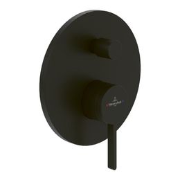 Villeroy & Boch Villeroy und Boch Dawn Fertigmontageset TVS106353110K5 Unterputz-Einhebel-Wannenarmatur, mit Umsteller, Wandmontage, matt black