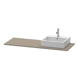 Duravit XSquare Konsole XS060GR9090 140x55cm, mit 1 Ausschnitt, rechts, Flannel Grey seidenmatt