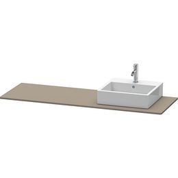 Duravit XSquare Konsole XS060HR9090 160x55cm, mit 1 Ausschnitt, rechts, Flannel Grey seidenmatt