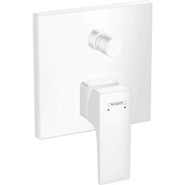 Hansgrohe Metropol Fertigmontageset 32546700 UP-Wannen-Einhebelmischer mit Sicherheitskombination, mattwei&szlig;