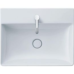 Duravit DuraSquare M&ouml;bel-Waschtisch geschliffen 23536000711 60x47cm, ohne &Uuml;berlauf, mit Hahnlochbank, 1 Hahnloch, wei&szlig; WonderGliss
