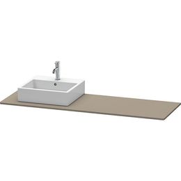Duravit XSquare Konsole XS060HL9090 160x55cm, mit 1 Ausschnitt, links, Flannel Grey seidenmatt
