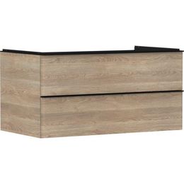 Hansgrohe Xelu Q Waschtischunterschrank 54080670 980x485x550mm, 2 Schubk&auml;sten, Eiche Natur, mattschwarz