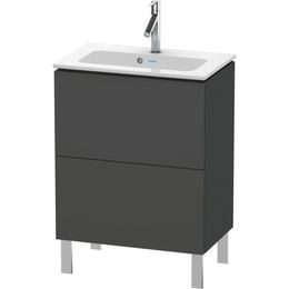 Duravit L-Cube Waschtisch-Unterschrank LC667304949 62 x 39,1 cm, graphit matt, 2 Ausz&uuml;ge, stehend