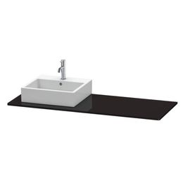 Duravit XSquare Konsole XS060GL4040 140x55cm, mit 1 Ausschnitt, links, schwarz hochglanz