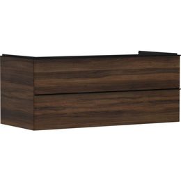 Hansgrohe Xelu Q Waschtischunterschrank 54085670 1180x485x550mm, 2 Schubk&auml;sten, Nussbaum dunkel, mattschwarz