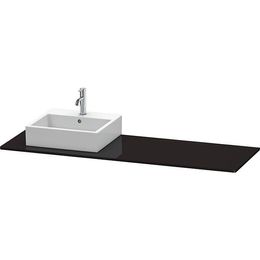 Duravit XSquare Konsole XS060HL4040 160x55cm, mit 1 Ausschnitt, links, schwarz hochglanz