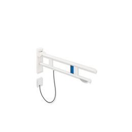 HEWI System 900 St&uuml;tzklappgriff 900.50.18360DX Ausladung 700 mm, Edelstahl pulverbeschichtet wei&szlig; tiefmatt, links