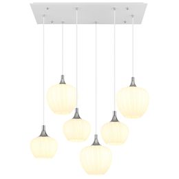Globo LIGHTING Hängeleuchte "MAXY", weiß matt, H: 120cm, 1 Stk., Leuchten, Hängelampe weiß Glas opal Dekorillen Esszimmer Esstisch