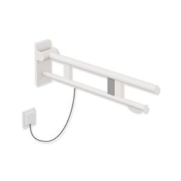HEWI System 900 St&uuml;tzklappgriff 900.50.13060DX Ausladung 700 mm, Edelstahl pulverbeschichtet wei&szlig; tiefmatt, rechts